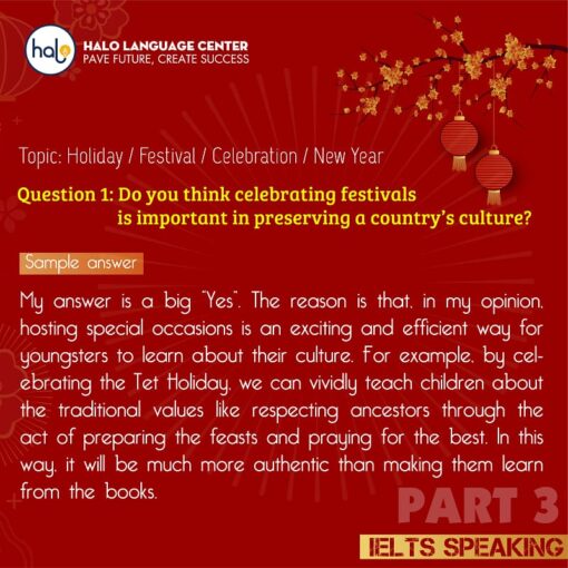 Bài Mẫu IELTS Speaking Part 3 – Chủ đề Holiday / Festival / Celebration ...