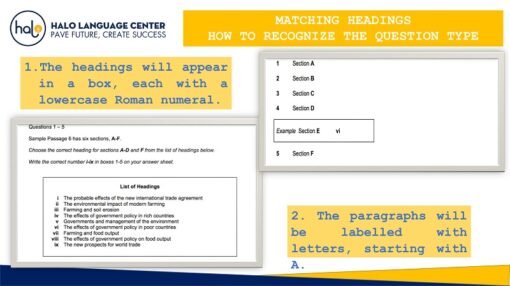 IELTS READING MATCHING HEADINGS