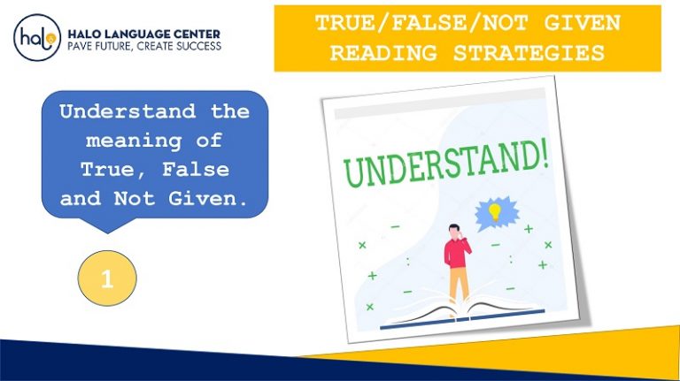IELTS Reading True False Not Given - Halo English Center