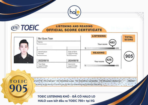 BẢNG VÀNG TOEIC tại Halo Language Center - Halo English Center