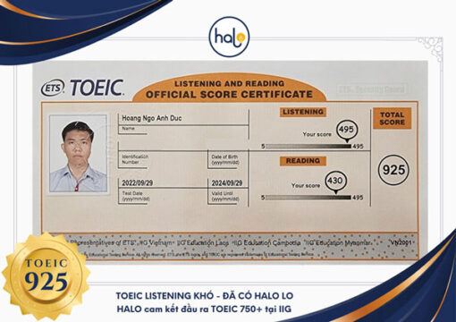BẢNG VÀNG TOEIC tại Halo Language Center - Halo English Center