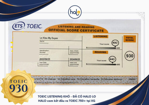 BẢNG VÀNG TOEIC tại Halo Language Center - Halo English Center