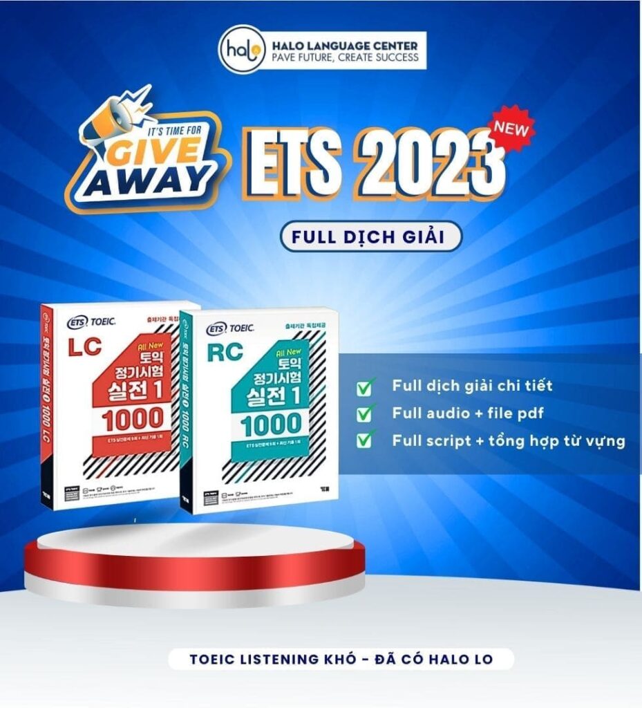 Bộ tài liệu ETS TOEIC 2023 – (PDF + Audio + Dịch giải chi tiết)