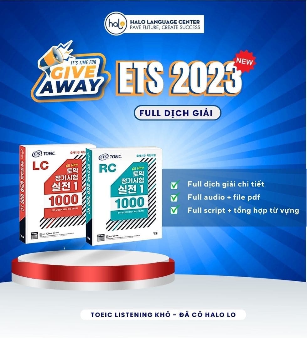 Bộ tài liệu ETS TOEIC 2023 – (PDF + Audio + Dịch giải chi tiết)